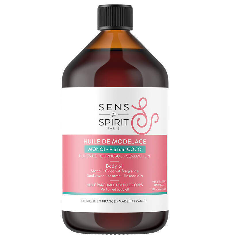 Huile de modelage parfumée Monoï Coco 500 ml - Sens&Spirit - Huile de modelage